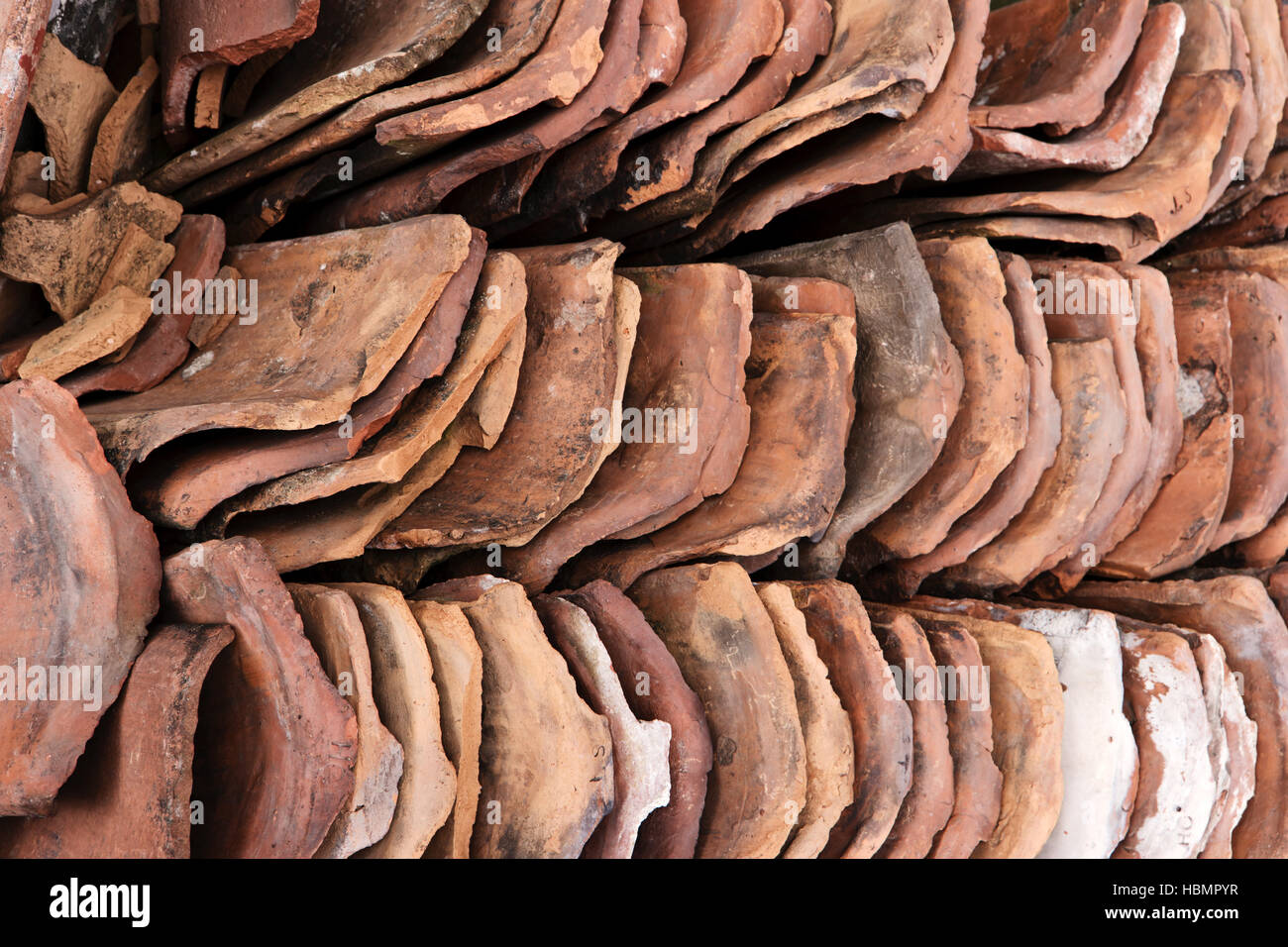 Stack of old roof tiles Stock Photo - Alamy