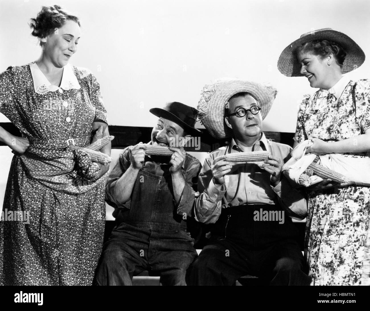 DOWN ON THE FARM, from left, Louise Fazenda, Eddie Collins, Jed Prouty ...