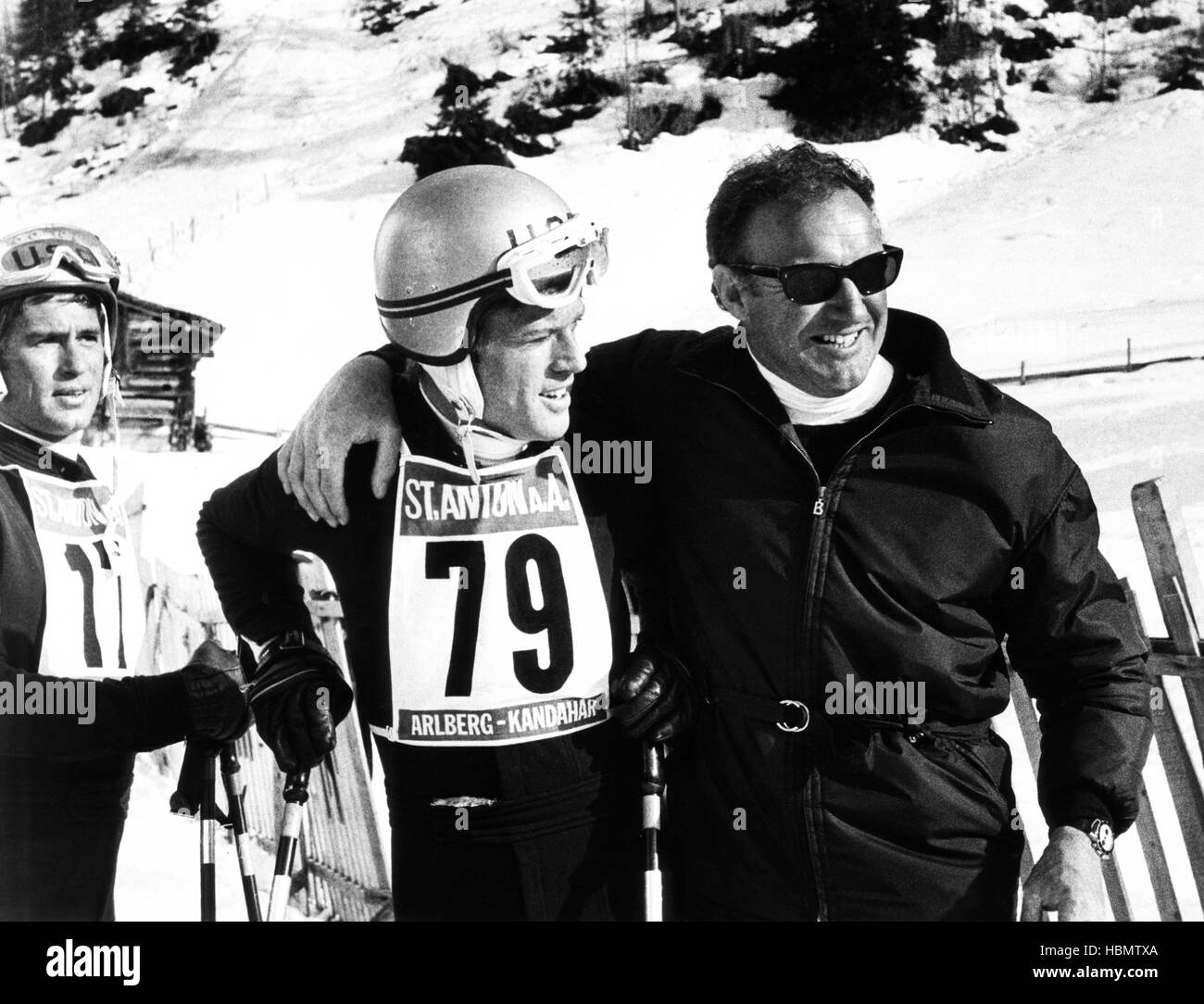 DOWNHILL RACER, from left: Jim McMullan, Robert Redford, Gene Hackman ...