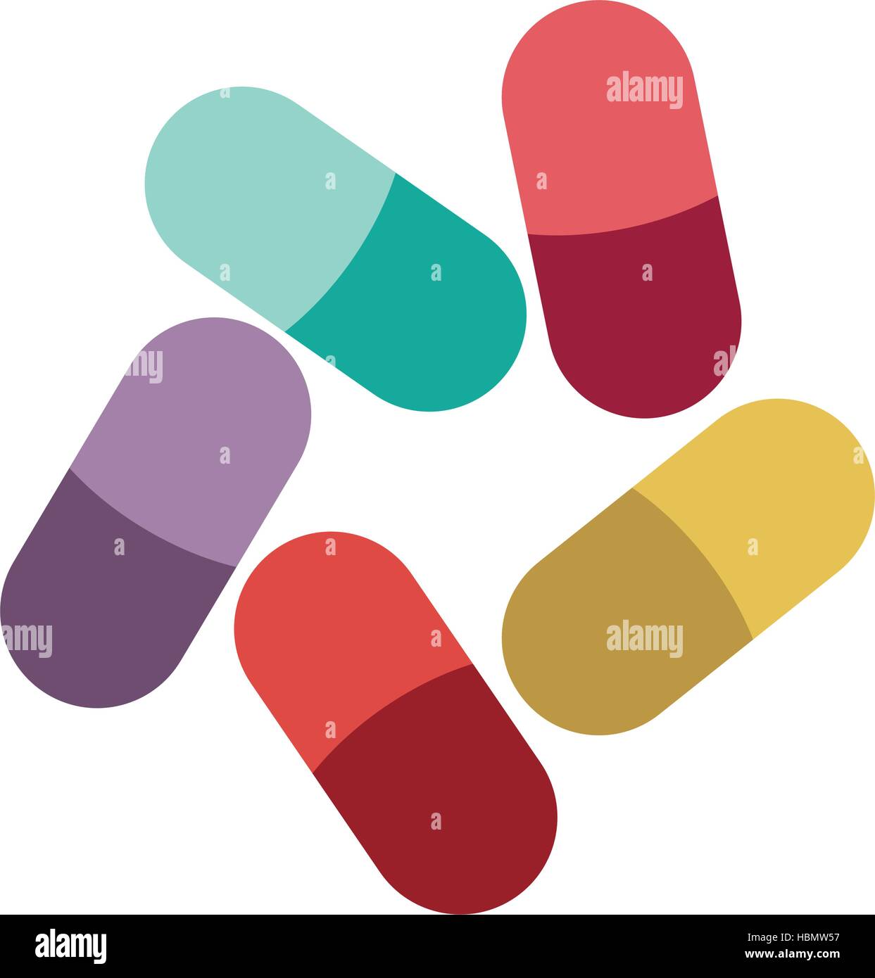 Colored pills and granules medical vector illustration Stock Vector ...