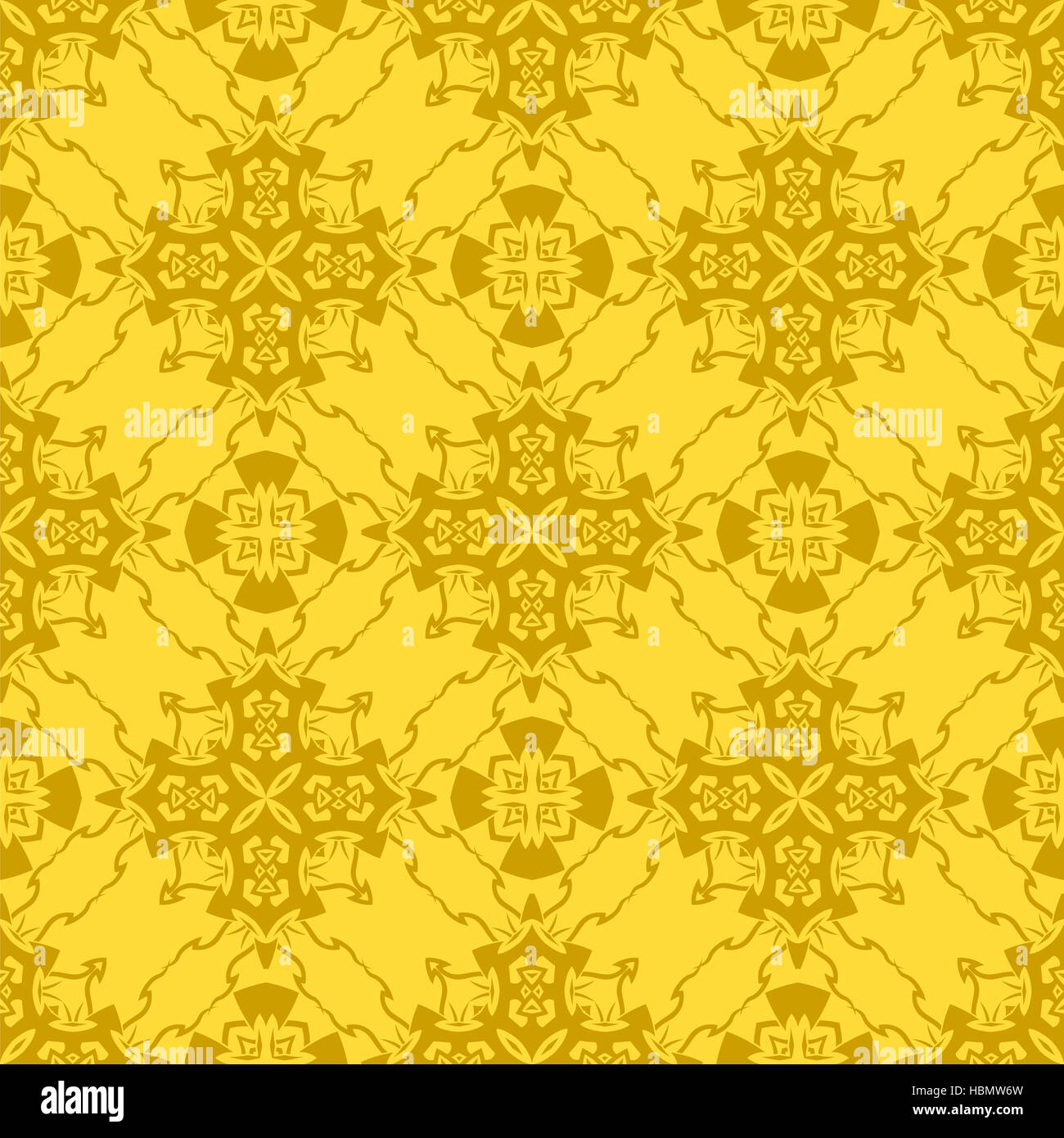 Yellow Ornamental Seamless Line Pattern Stock Photo - Alamy