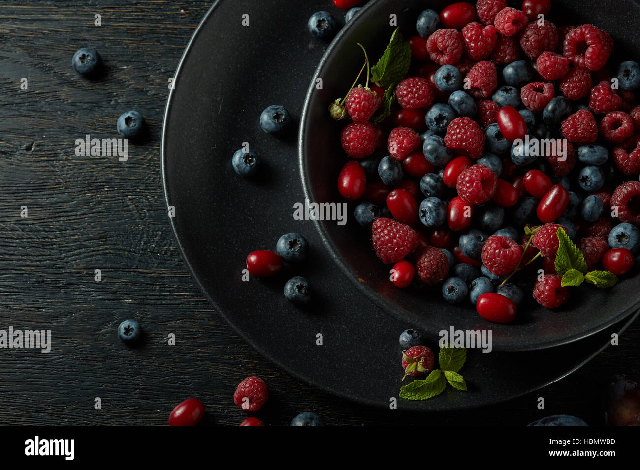 plate with healthy berries Stock Photo - Alamy