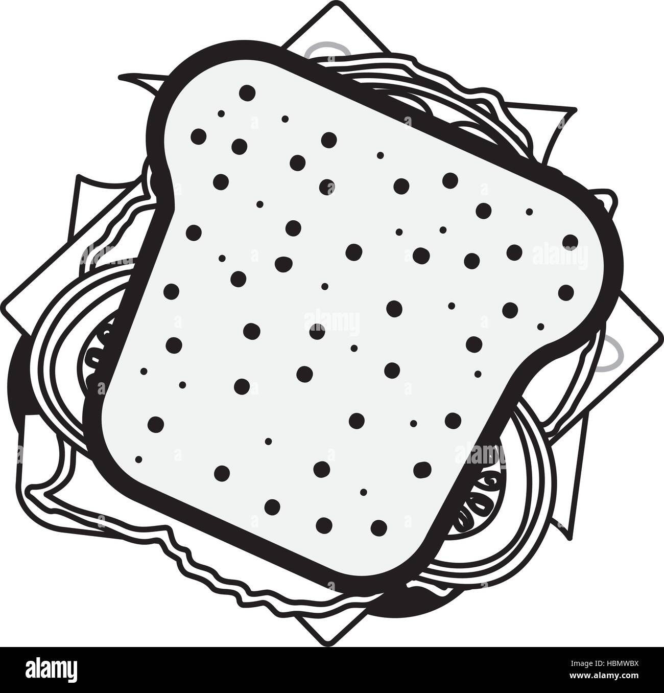 Sandwich Outline Vector