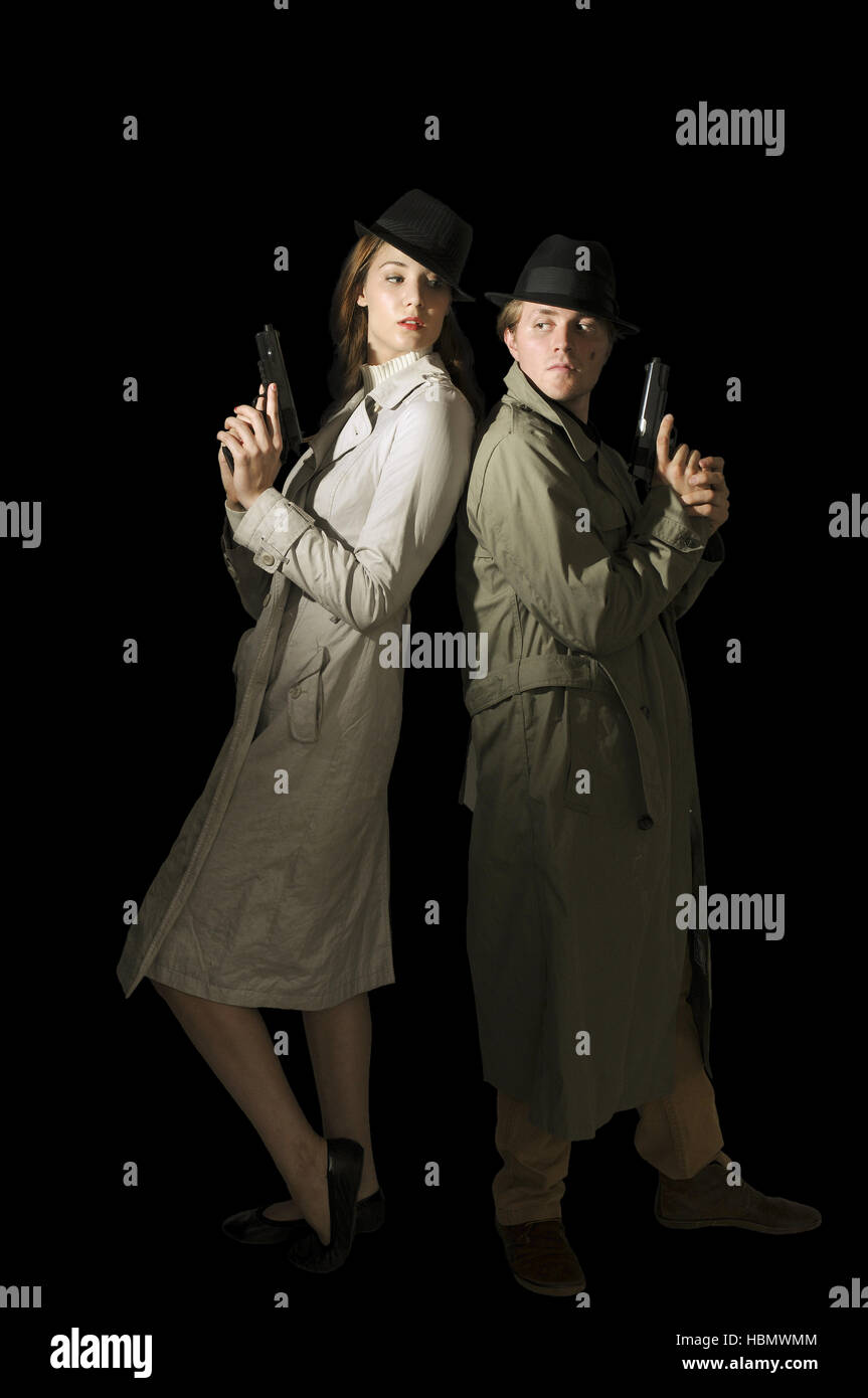 Man and woman spies Stock Photo - Alamy