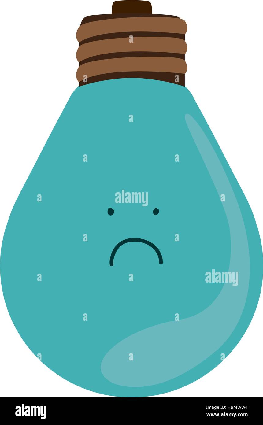 silhouette Head lamp with sad face vector illustration Stock Vector ...