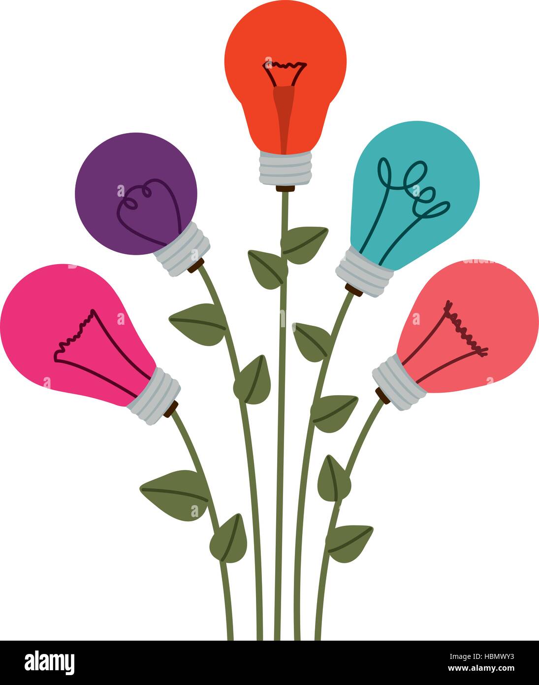 flower in bulb shape with leaves vector illustration Stock Vector Image ...