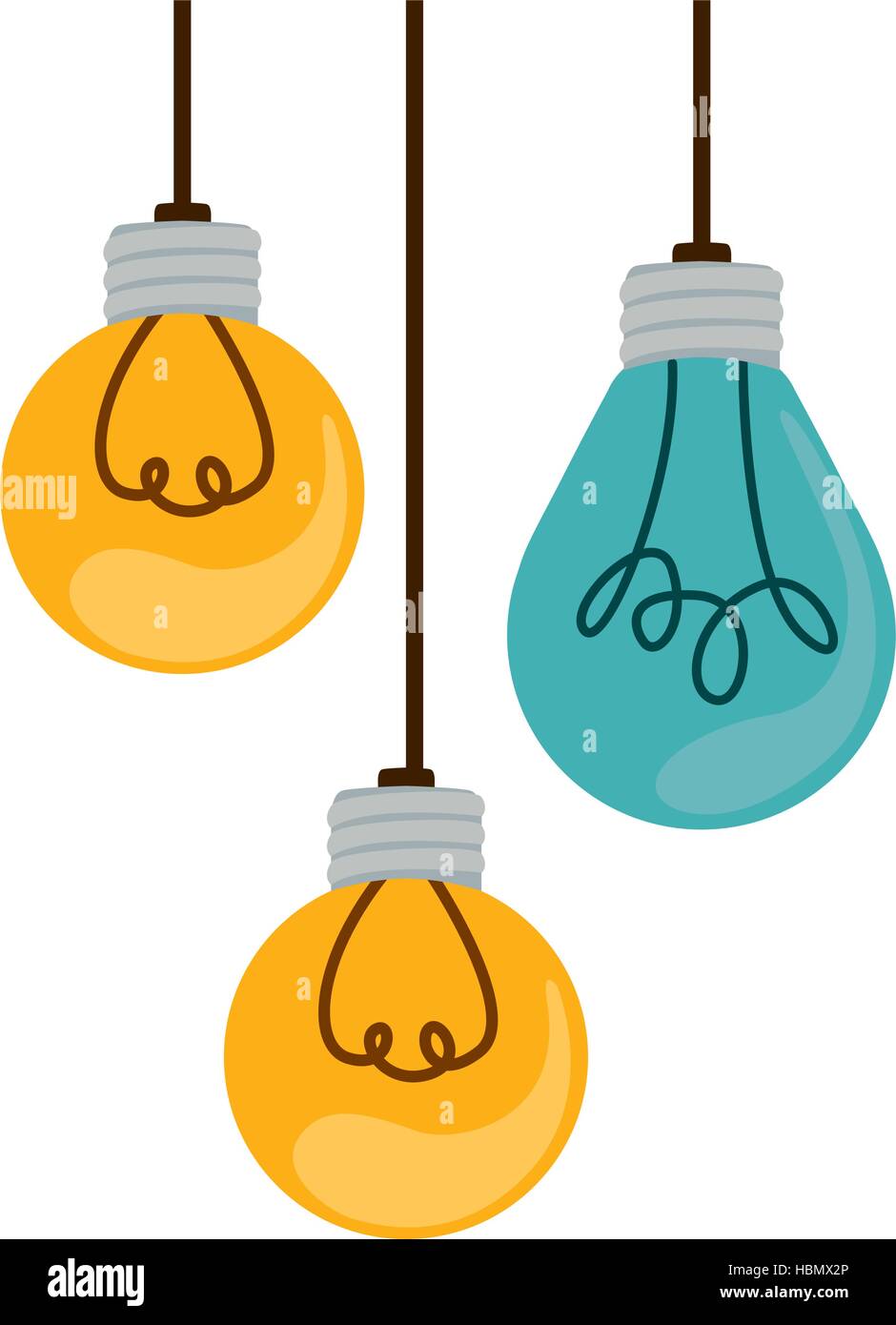 colorful hanging bulbs with filaments vector illustration Stock Vector ...