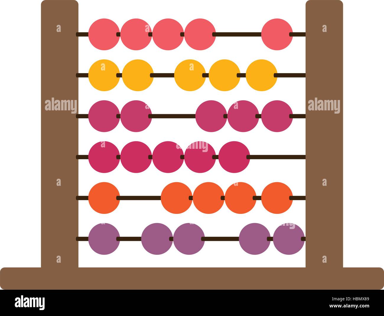 colorful wood abacus with base and spheres vector illustration Stock ...