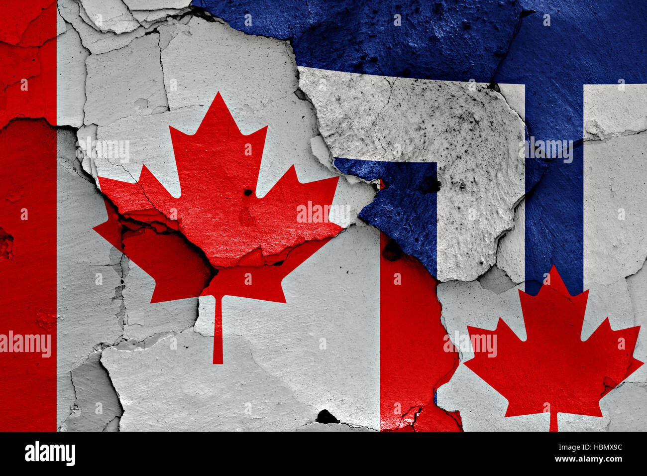 flags of Canada and Toronto painted on cracked wall Stock Photo - Alamy