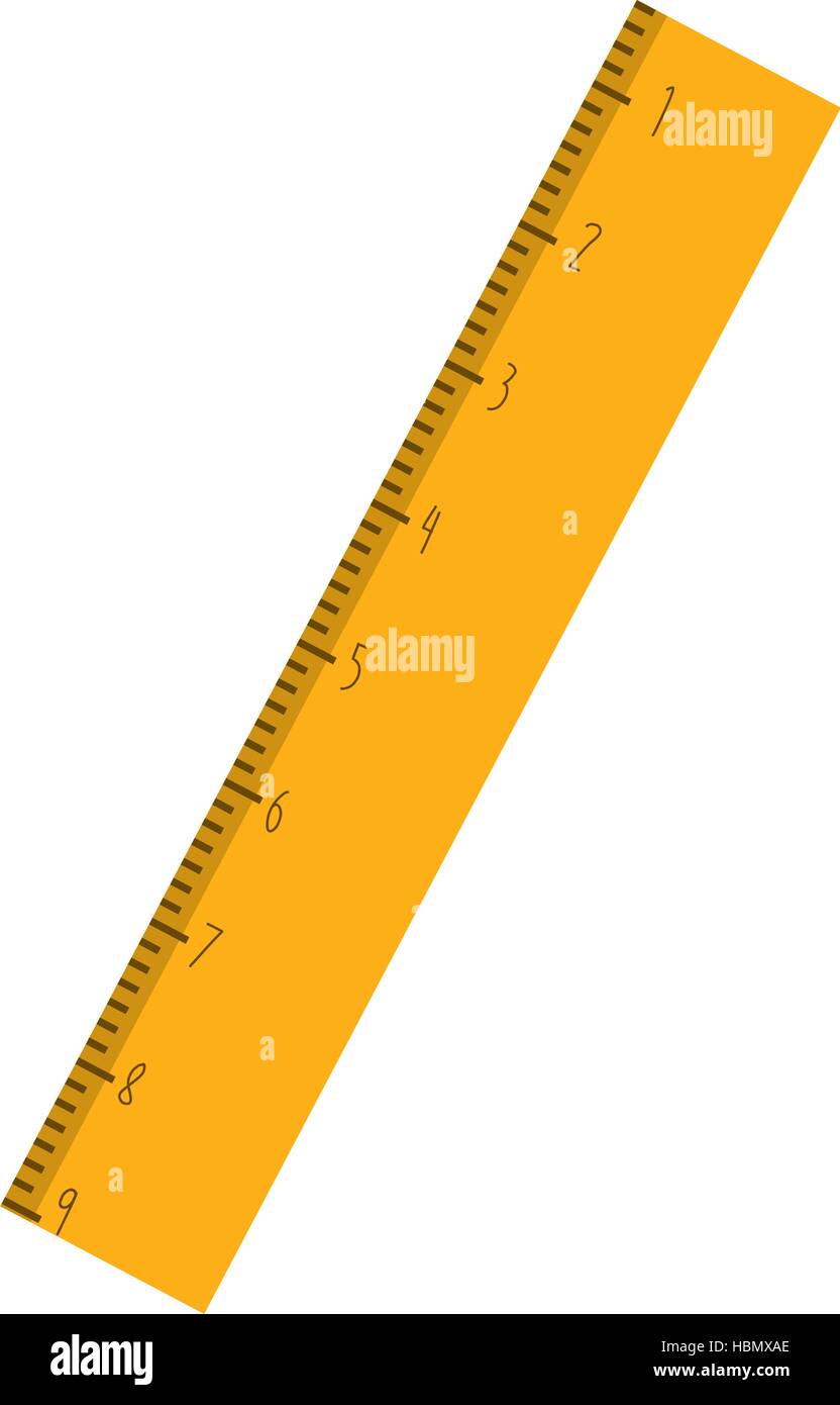 yellow rules for drawing with inch vector illustration Stock Vector ...