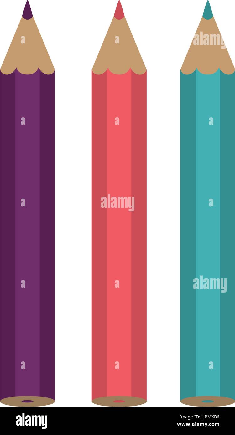 Set of colored pencils icon vector illustration Stock Vector Image ...