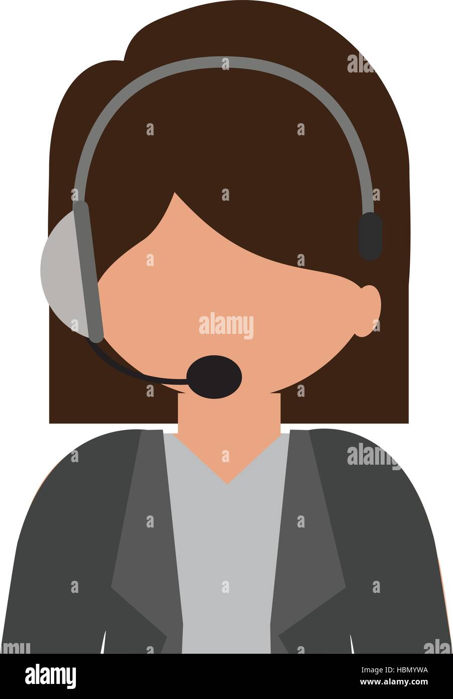 female customer service silhouette icon vector illustration Stock ...