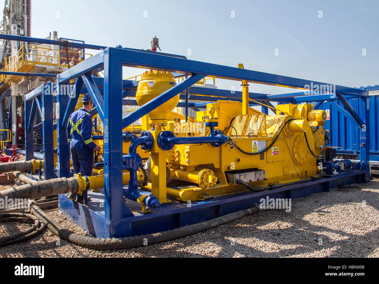 Weir high pressure fracking Pumps at Cuadrilla Resources drilling equipment at Shale Gas Drill ...