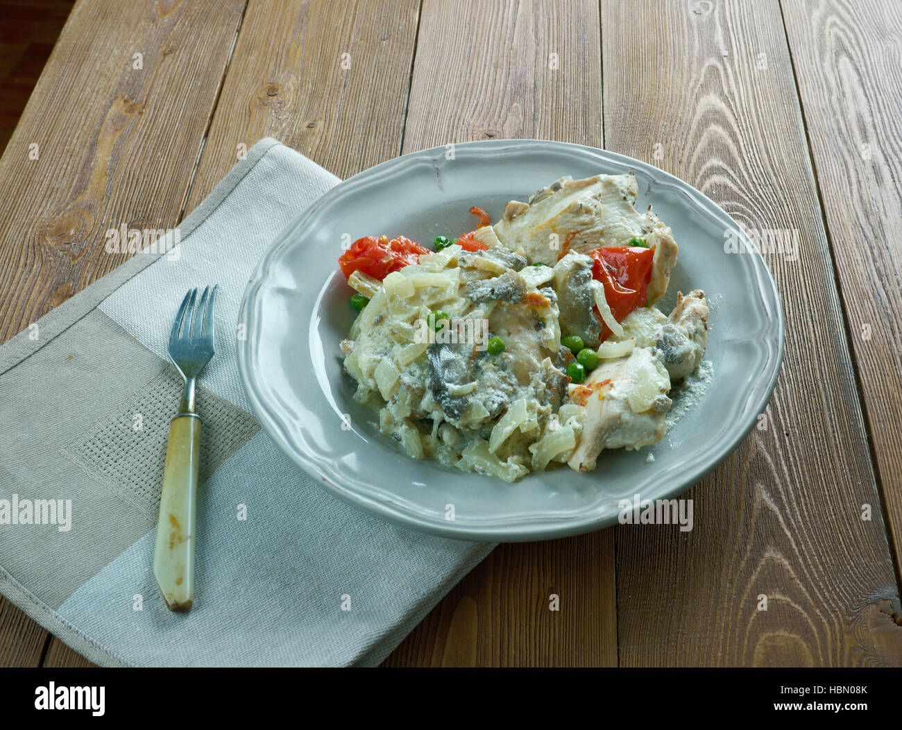 Chicken fricassee style of Alsace Stock Photo - Alamy