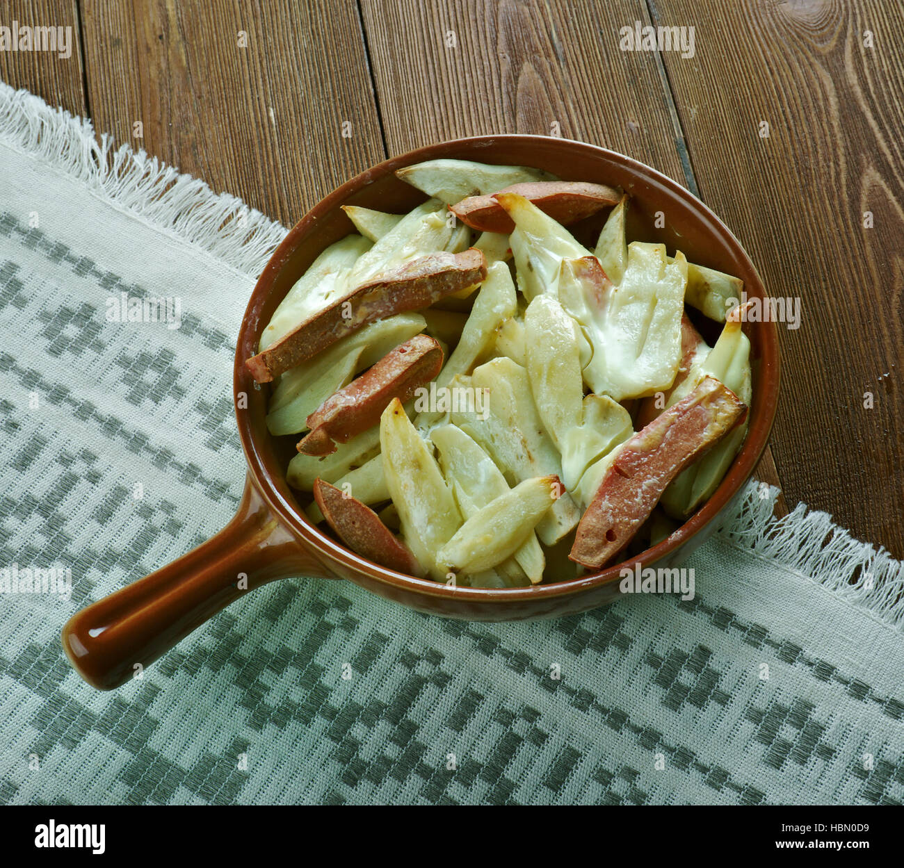 Finnish baked potatoes with ham Stock Photo - Alamy