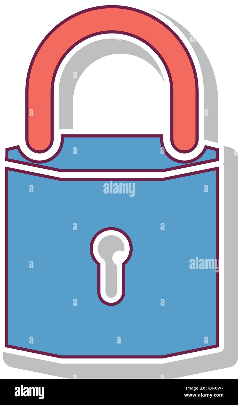 padlock with blue body and shackle vector illustration Stock Vector ...