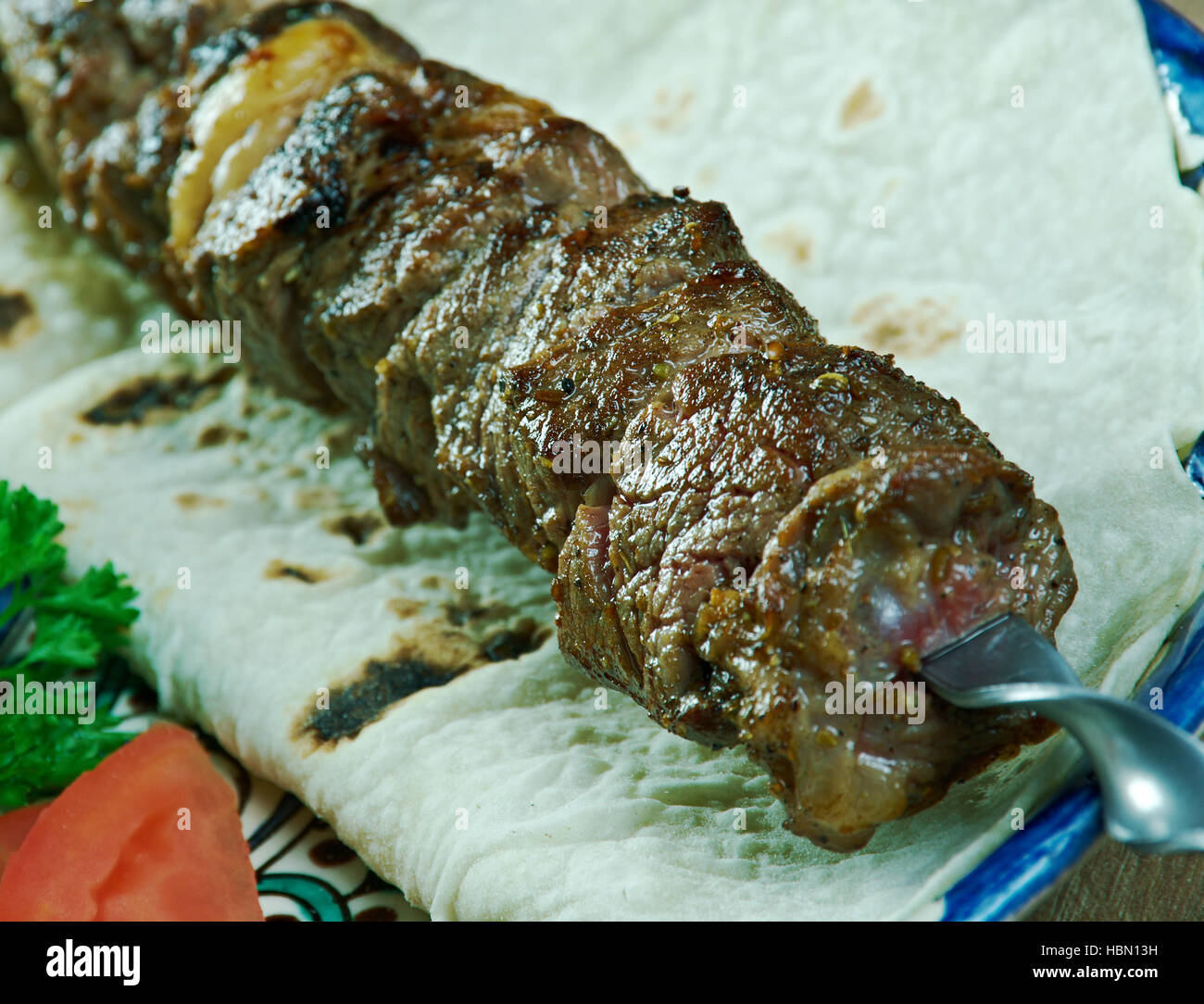 caucasian lamb kebab Stock Photo - Alamy