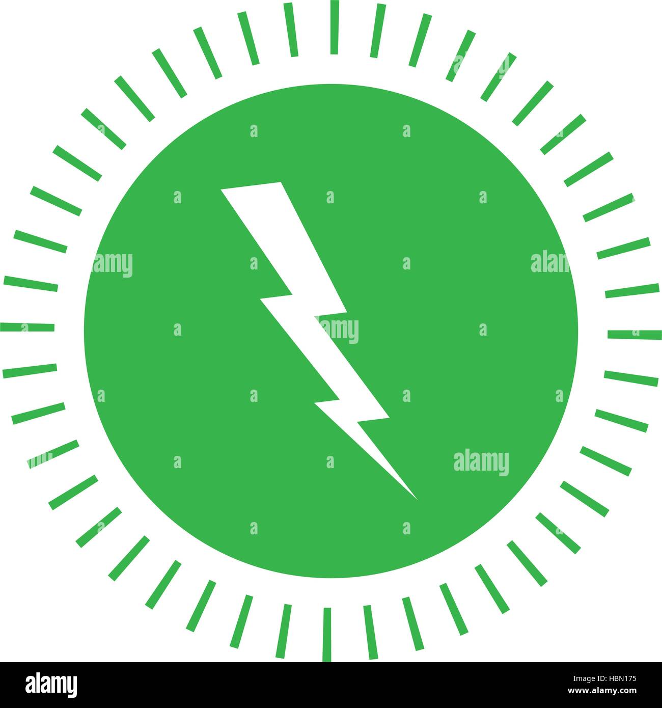 circle shape with electric ray vector illustration Stock Vector Image ...