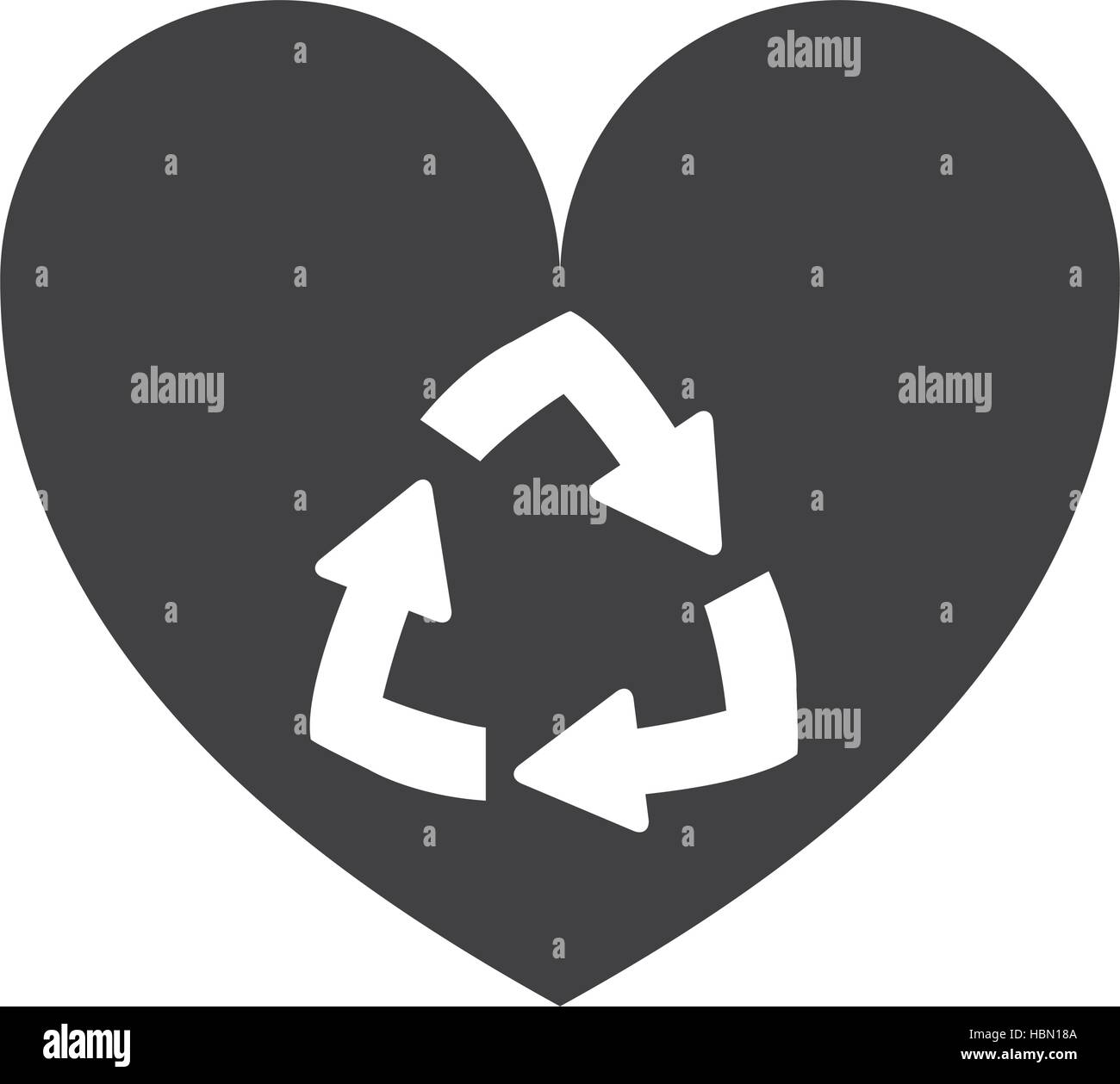 heart shape with recycling symbol vector illustration Stock Vector ...