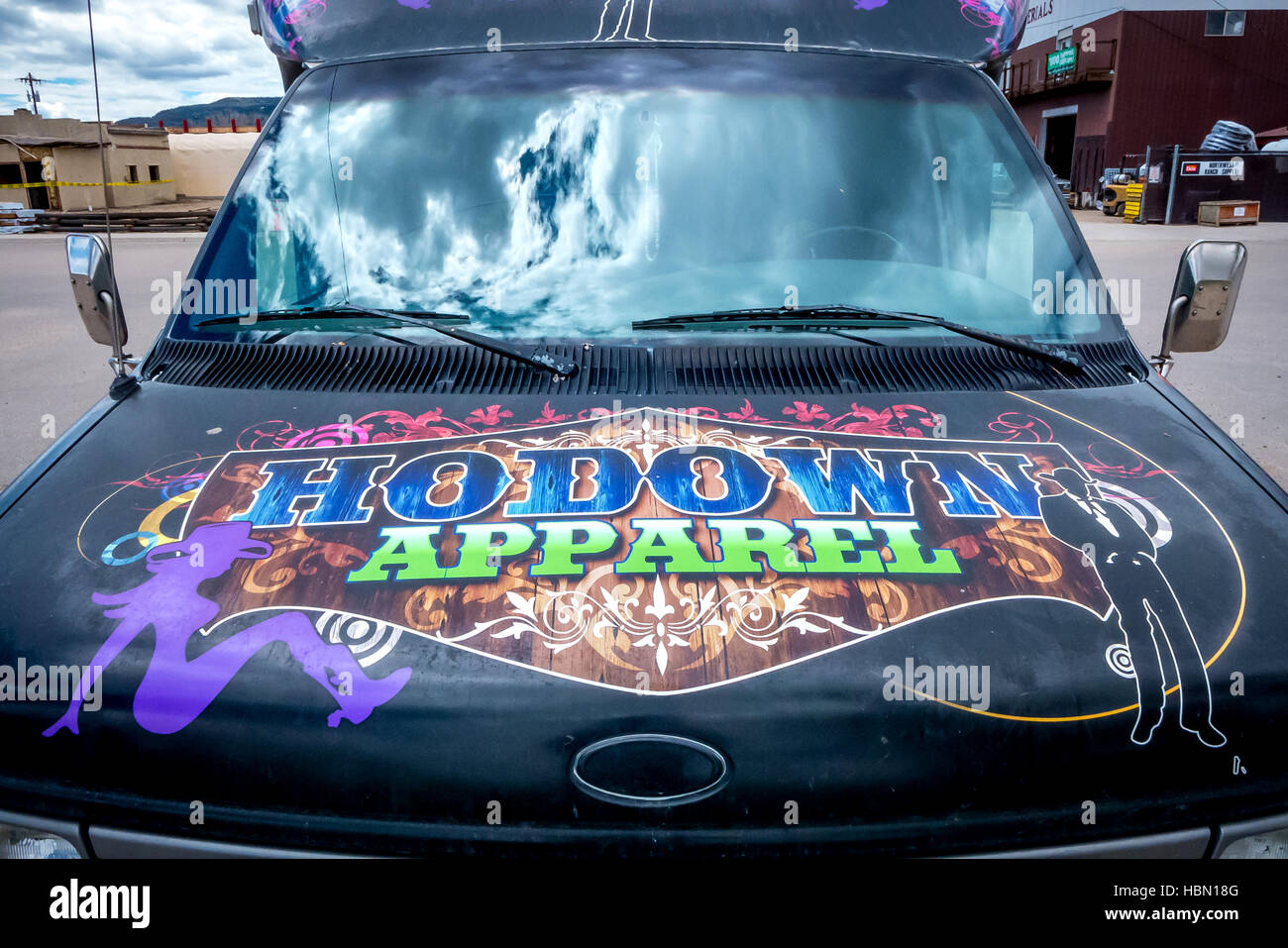 Vehicle advertising in small town America Stock Photo - Alamy