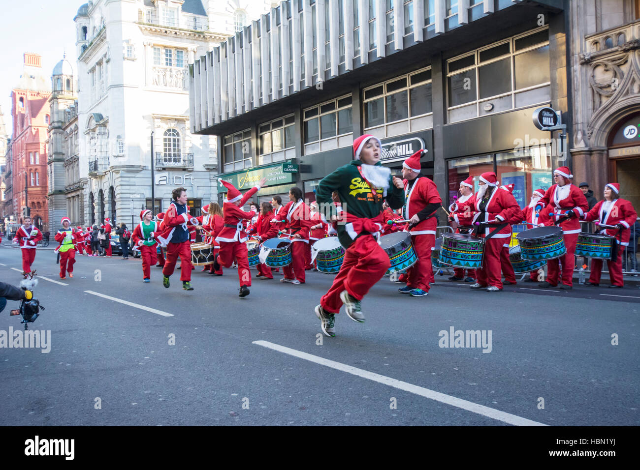 Katumba drummers at the 2016 Santa 2016 Santa Dash in Liverpool which ...
