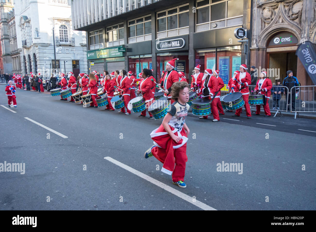 Katumba drummers at the 2016 Santa 2016 Santa Dash in Liverpool which ...