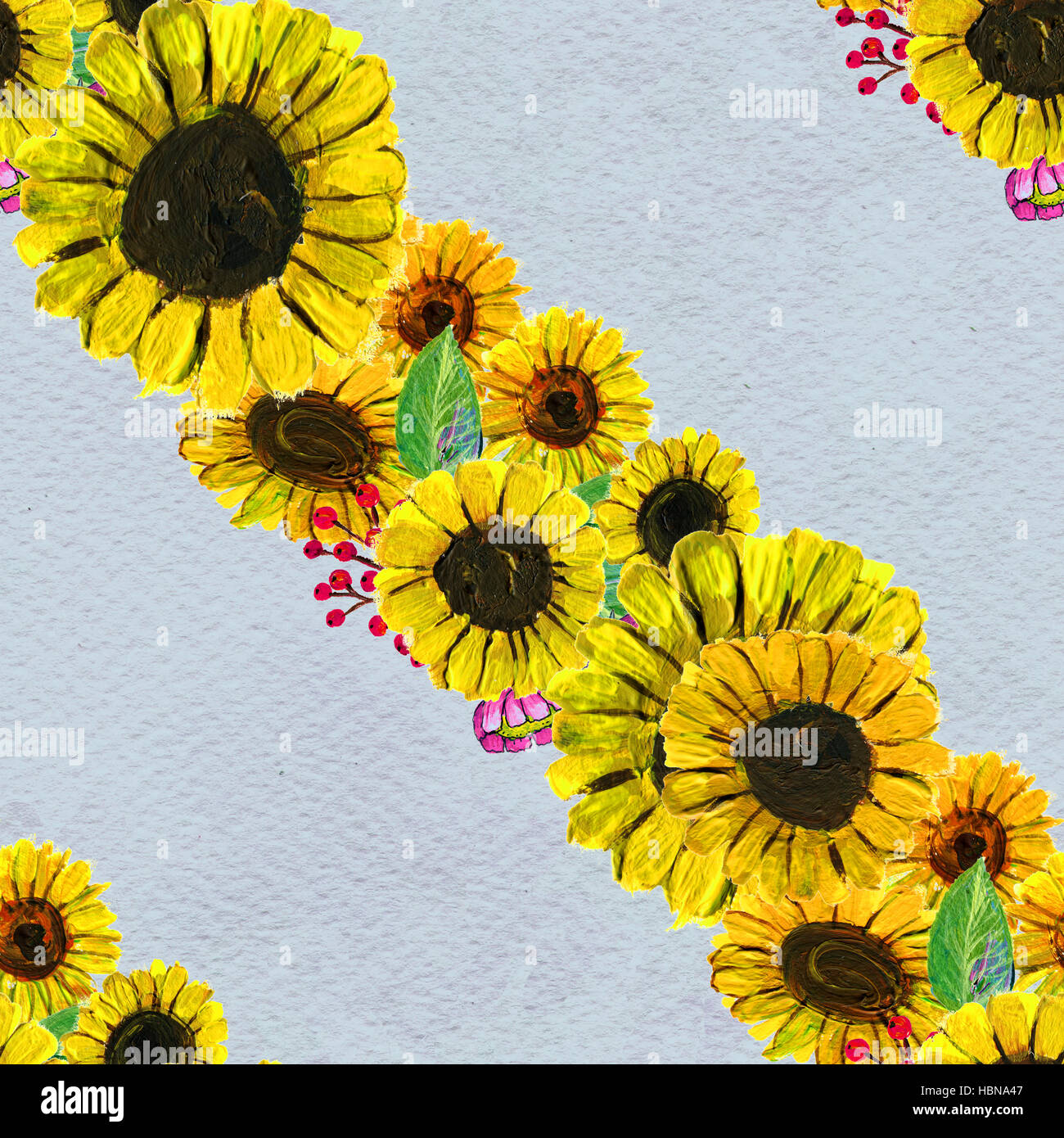 Seamless pattern with sunflowers Stock Photo - Alamy