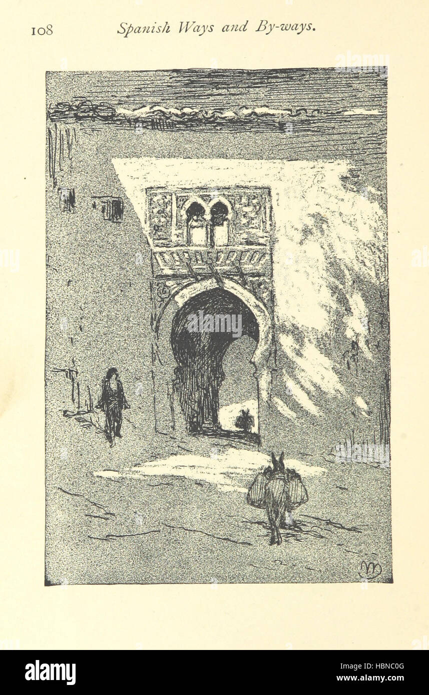 The image shows travel scenes in Spain, including roads, villages ...
