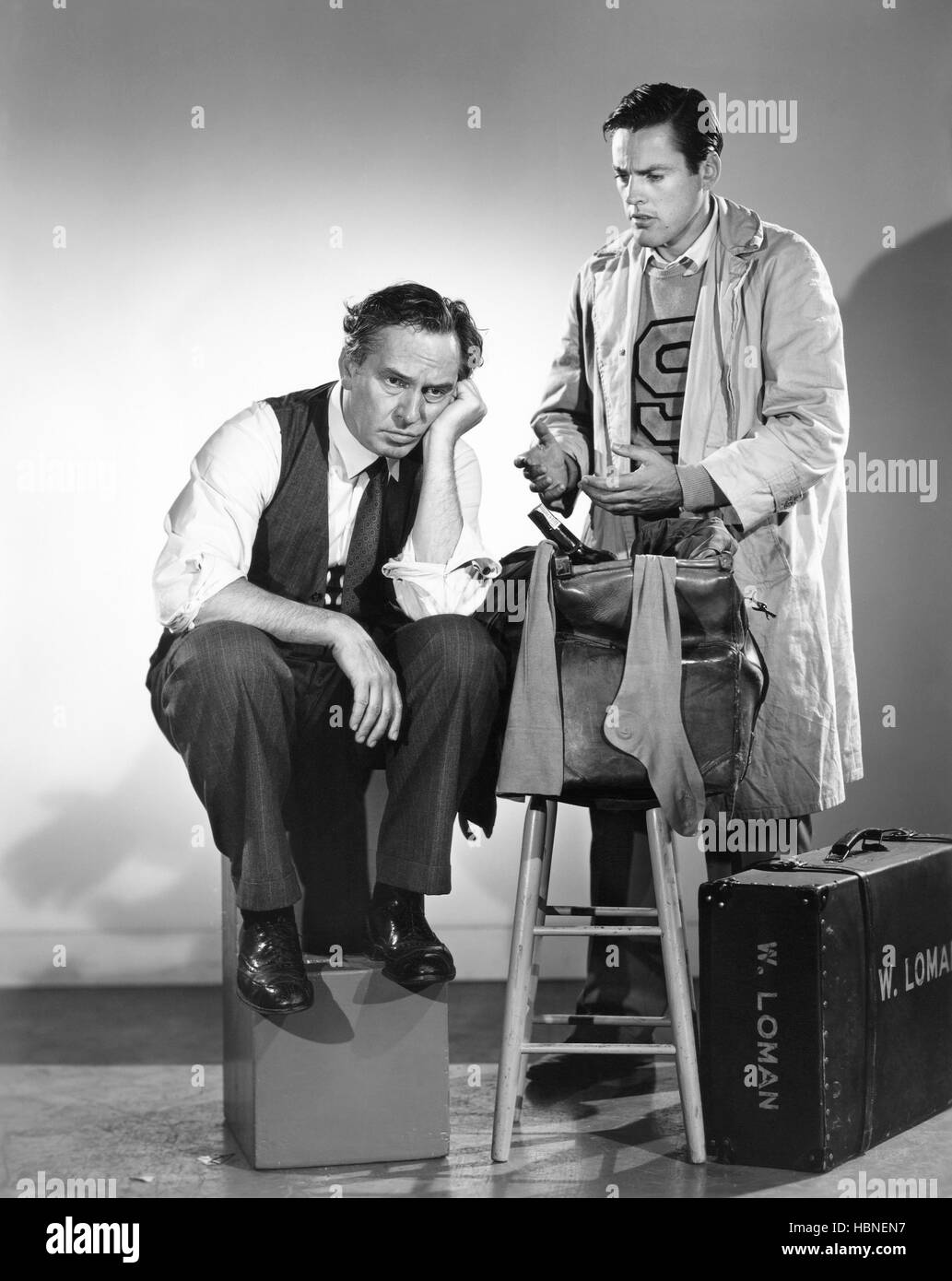 DEATH OF A SALESMAN, Fredric March, Kevin McCarthy, 1951 Stock Photo ...