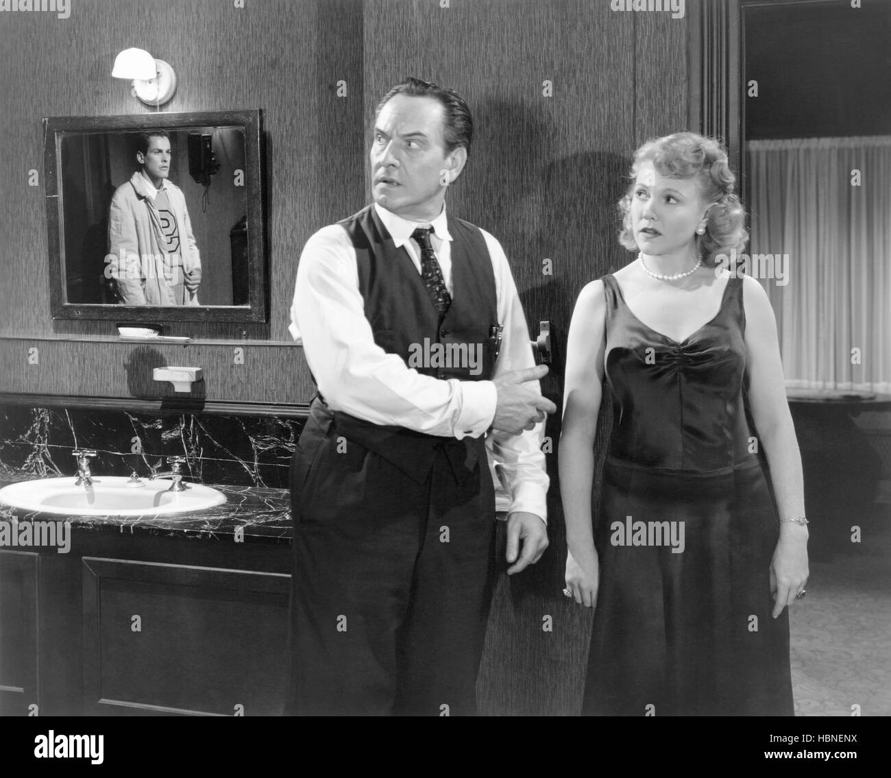 DEATH OF A SALESMAN, from left: Kevin McCarthy (in mirror), Fredric ...