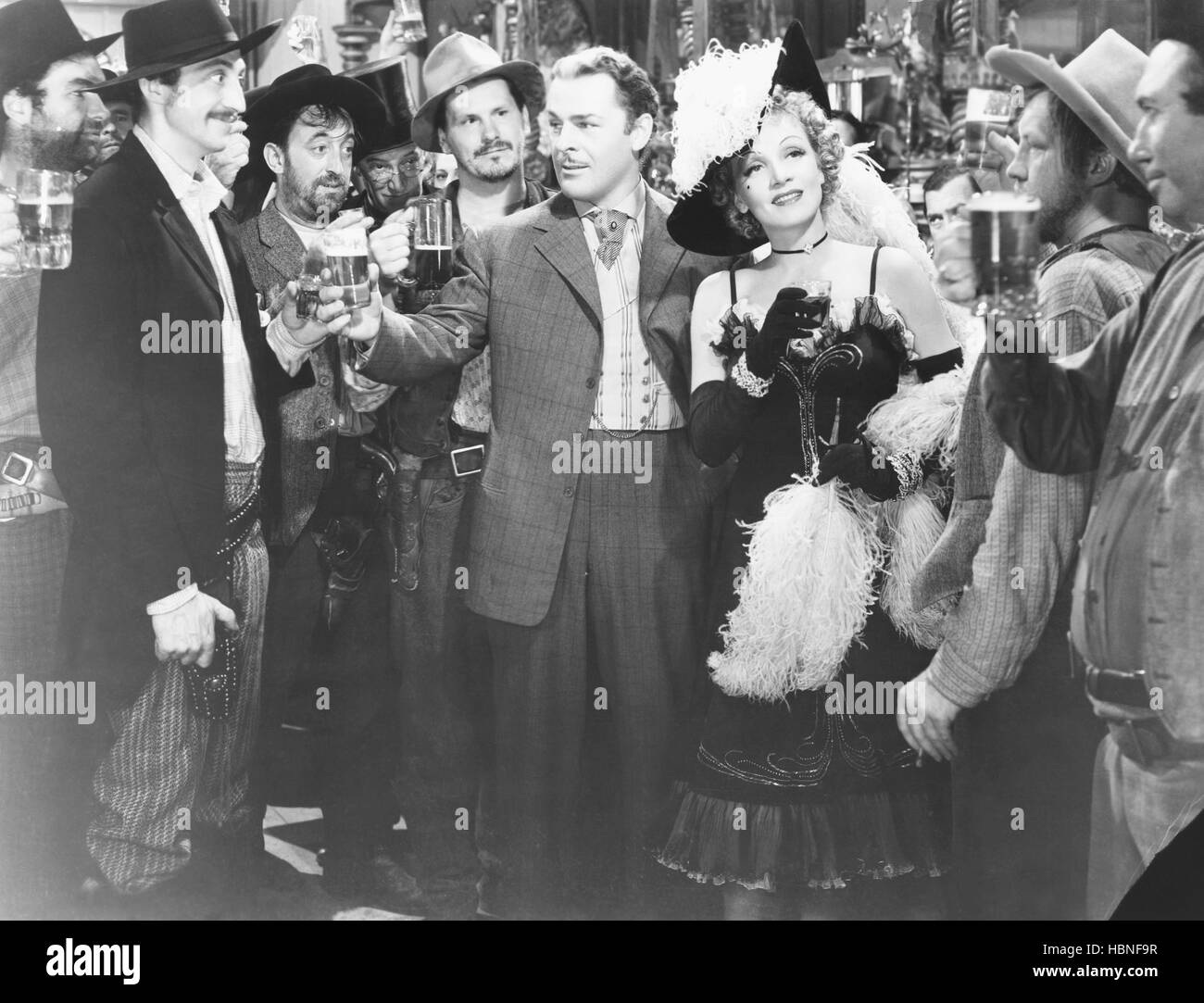 DESTRY RIDES AGAIN, from left: Mischa Auer, Allen Jenkins, Warren Hymer ...