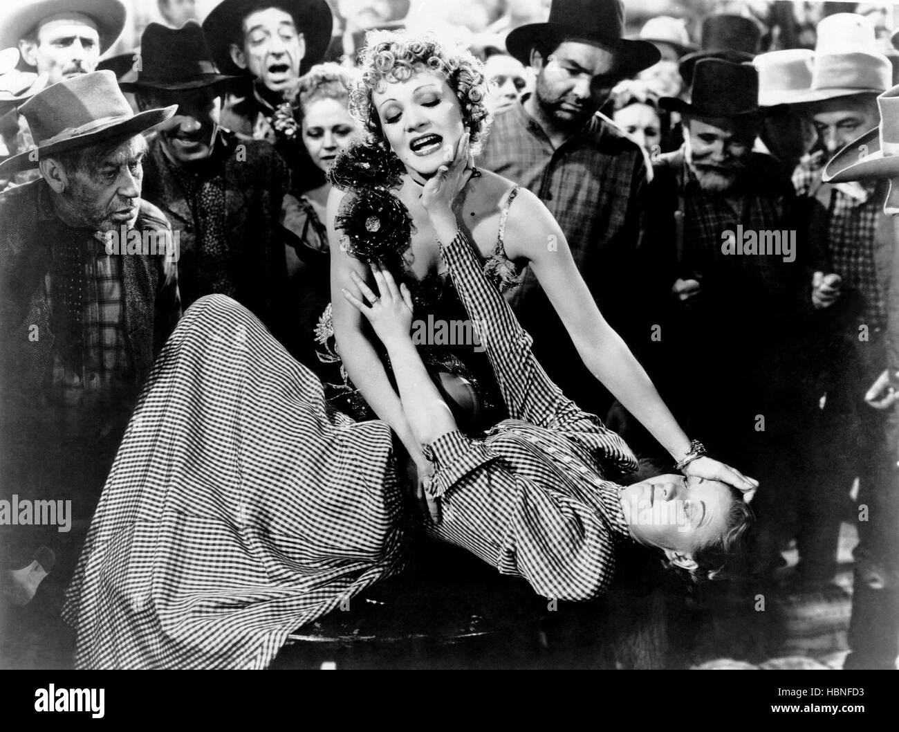DESTRY RIDES AGAIN, from left, Marlene Dietrich, Una Merkel, 1939 Stock ...