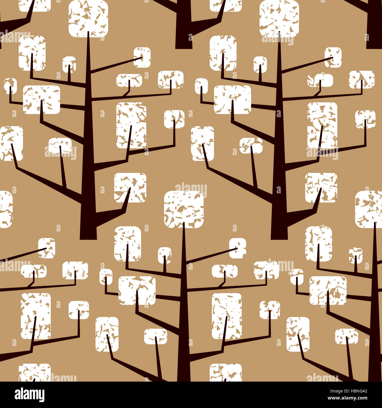 seamless pattern with stylized trees Stock Photo - Alamy