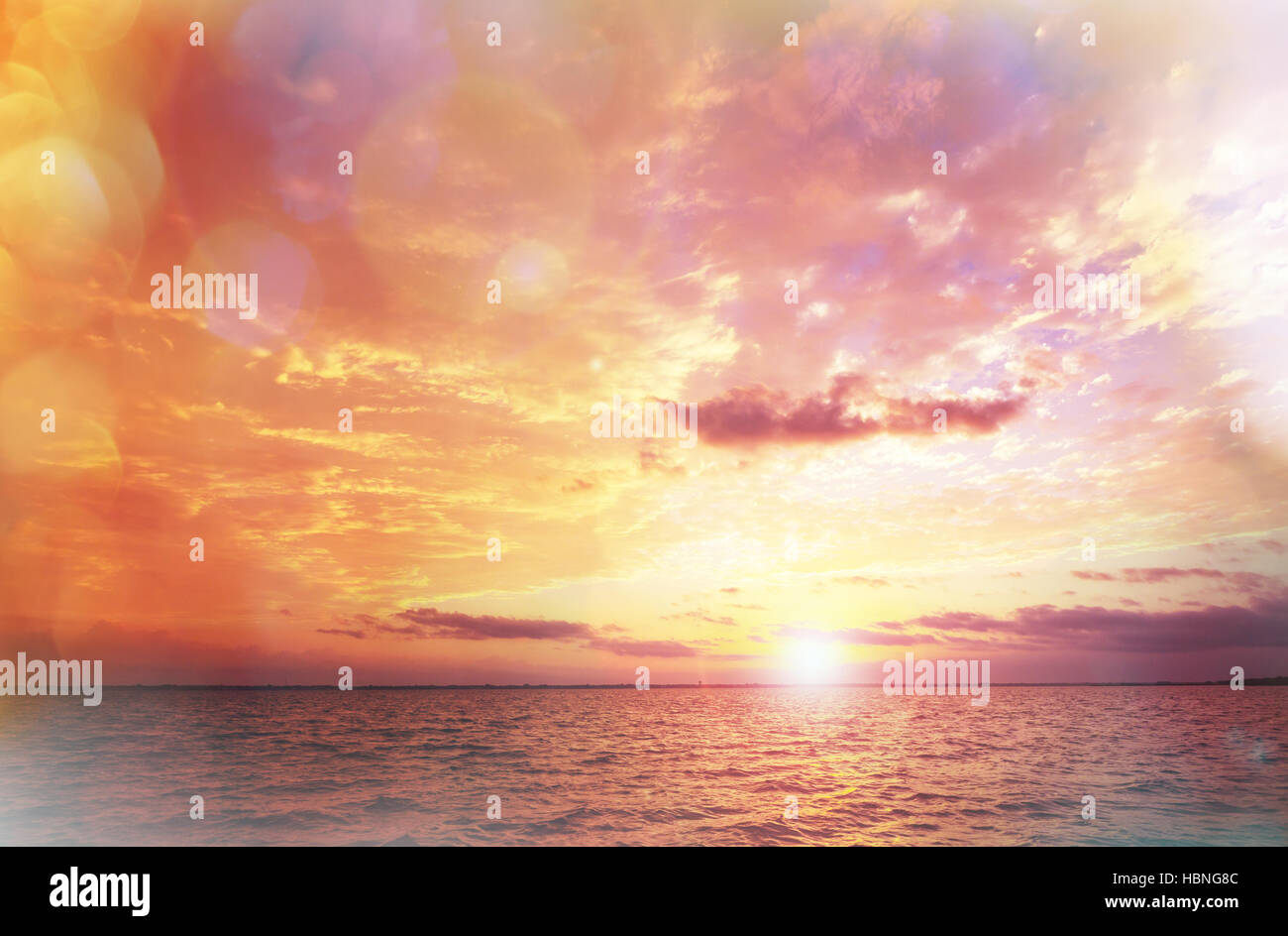 Sea on sunset Stock Photo - Alamy