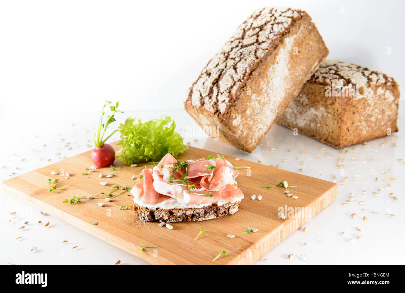 bread with ham Stock Photo - Alamy