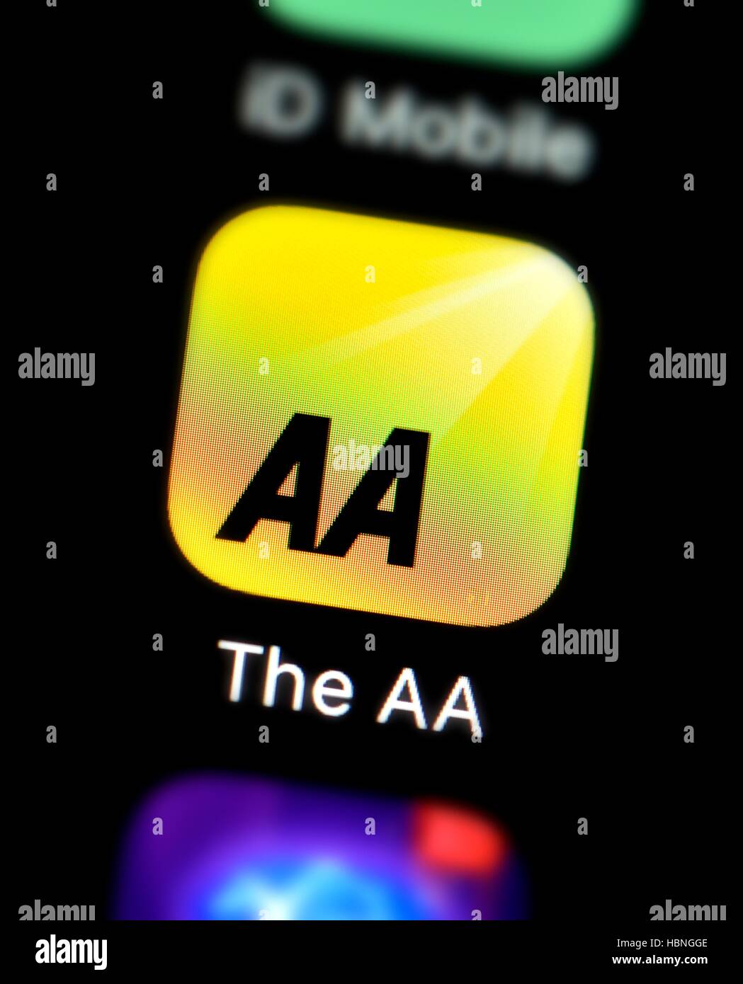 Close up of the AA phone app Stock Photo - Alamy