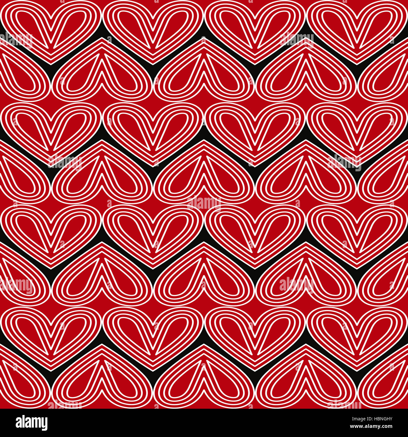 seamless pattern double hearts Stock Photo - Alamy