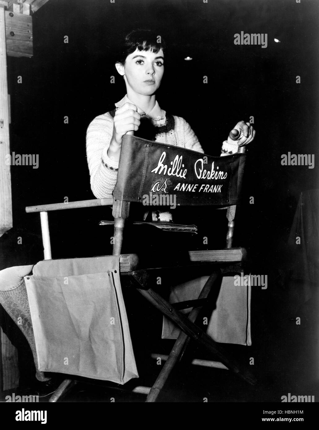 THE DIARY OF ANNE FRANK, Millie Perkins, on-set, 1959, TM and Copyright ...