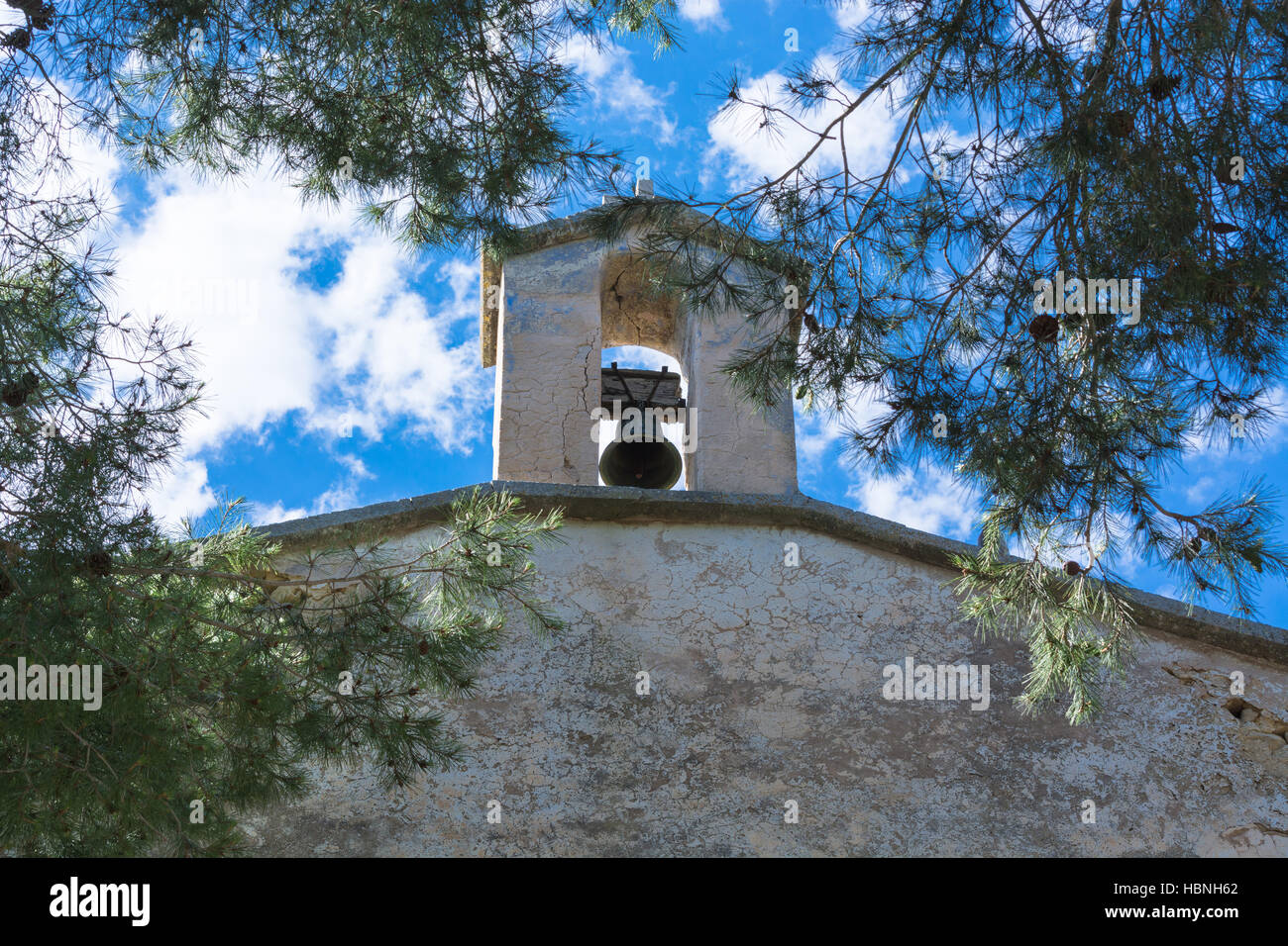 Church tower with bell Stock Photo - Alamy