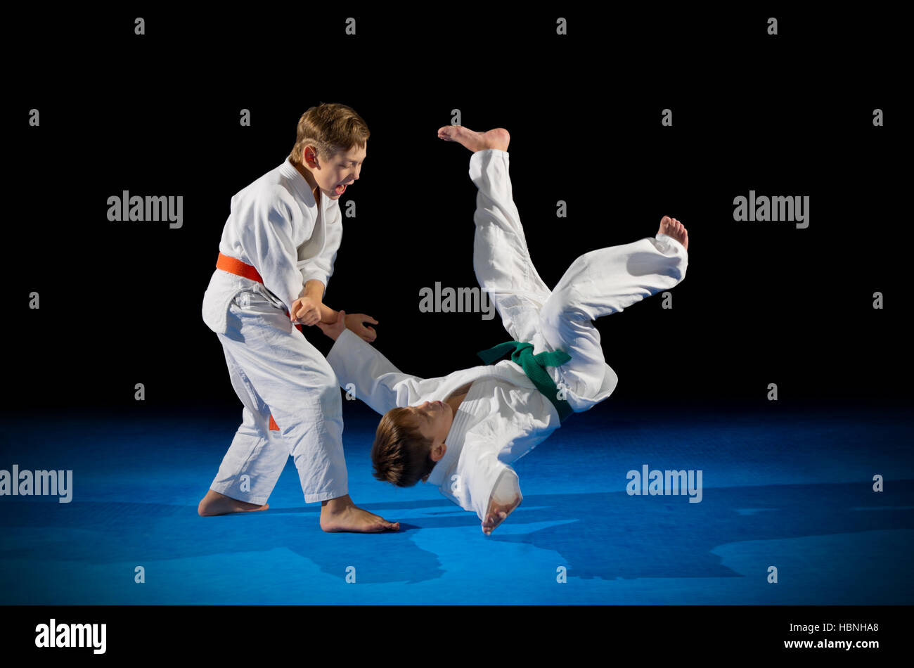 Children martial arts fighters isolated Stock Photo - Alamy