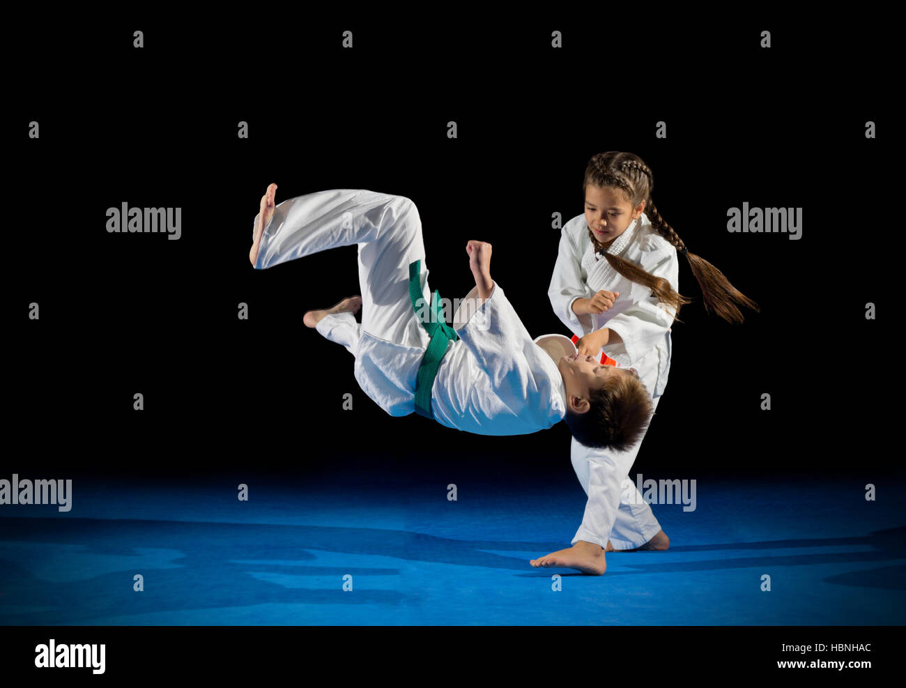 Children martial arts fighters isolated Stock Photo - Alamy