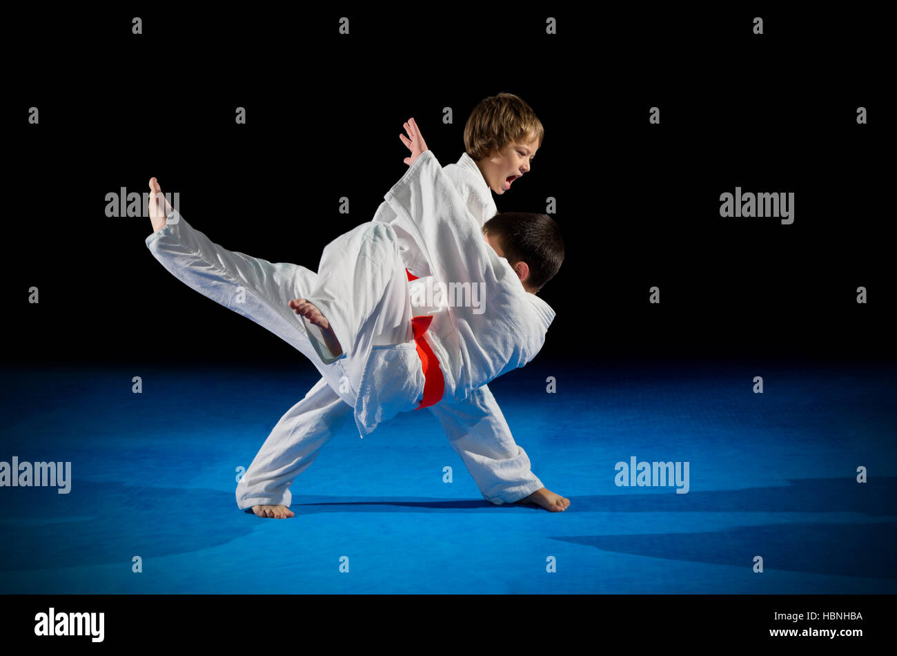 Children martial arts fighters isolated Stock Photo - Alamy