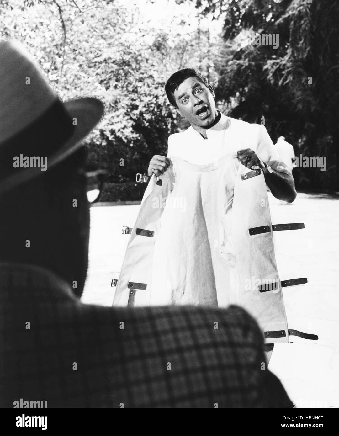 THE DISORDERLY ORDERLY, from left: Jack E. Leonard (back to camera ...