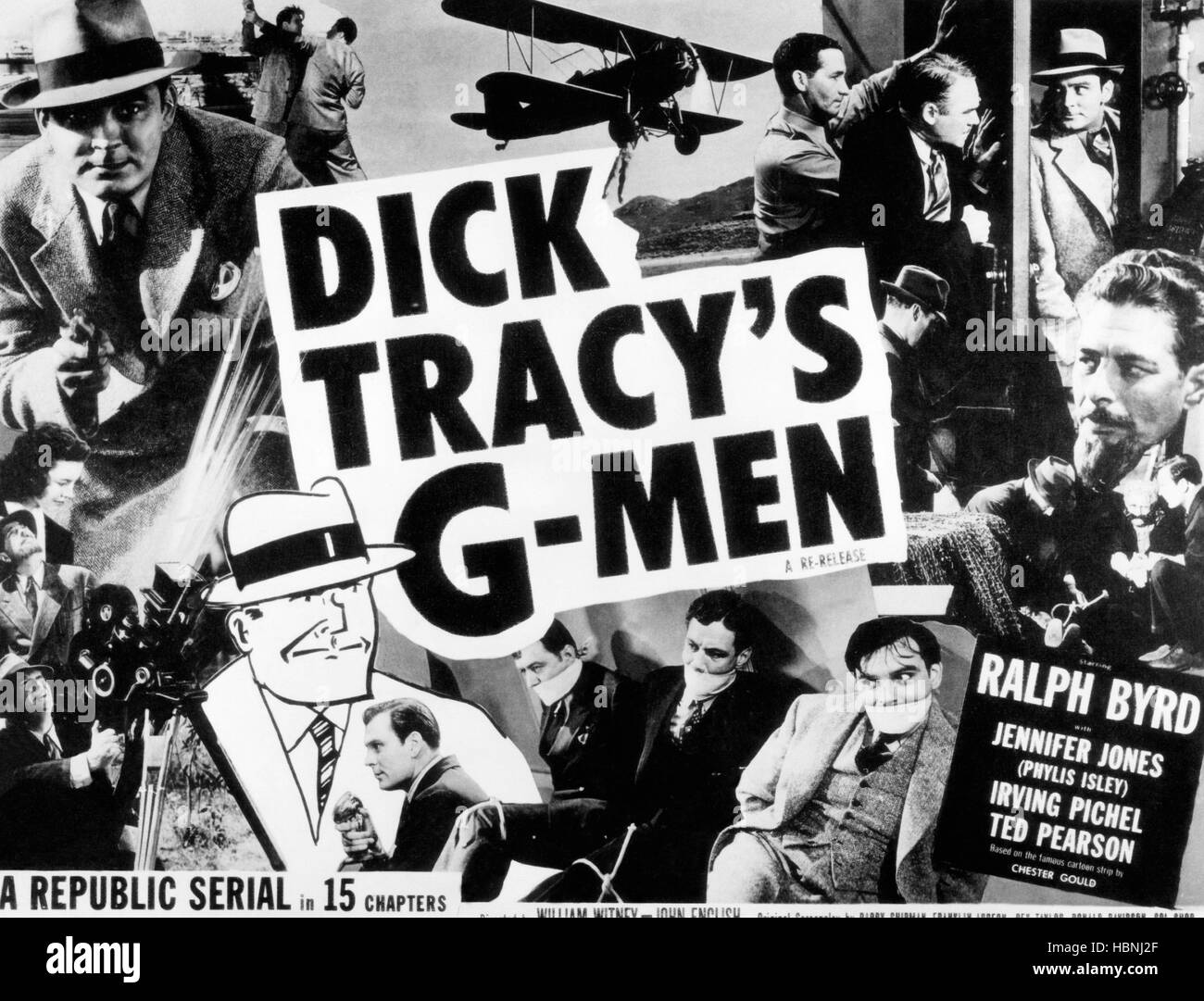 DICK TRACY'S G-MEN, Ralph Byrd (upper left with gun), 1939 Stock Photo ...