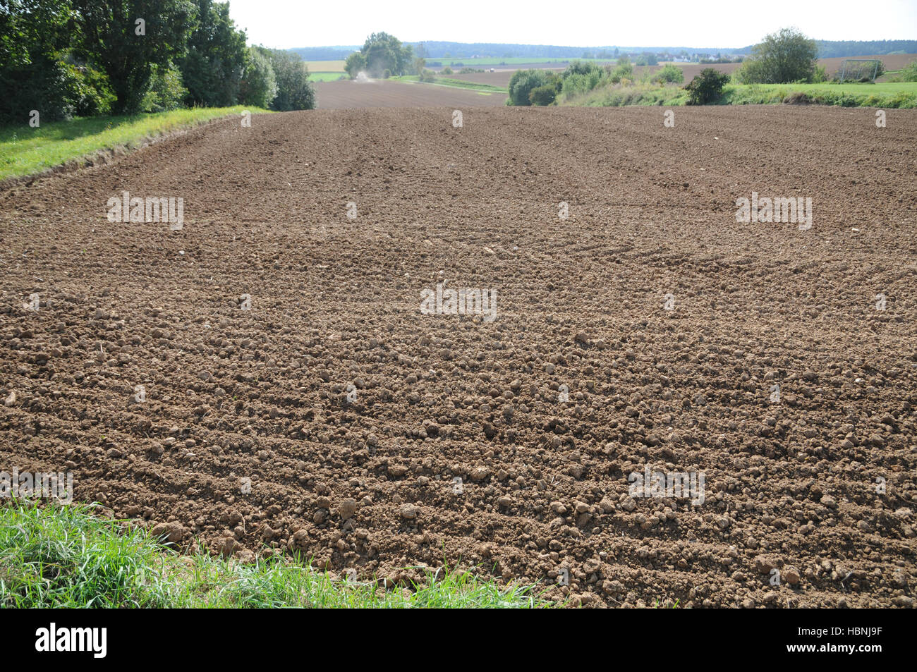 Harrowing a field Stock Photo - Alamy