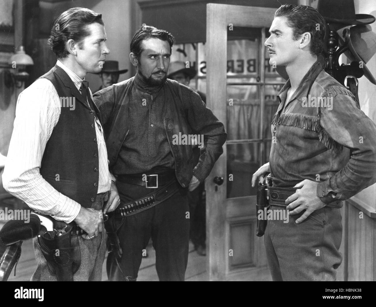 DODGE CITY, Bruce Cabot, Victor Jory, Errol Flynn, 1939 Stock Photo - Alamy