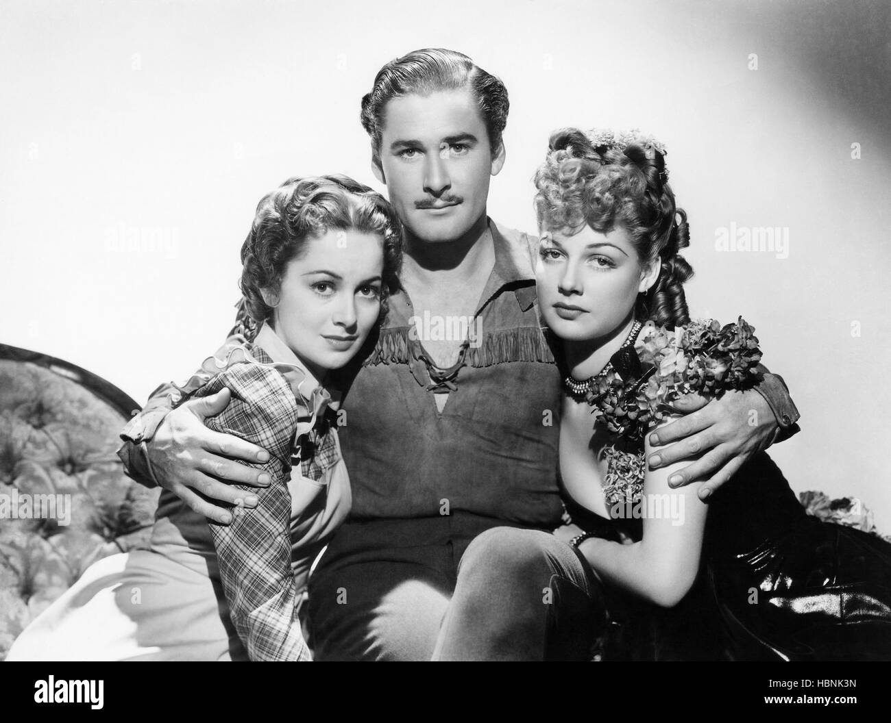 DODGE CITY, Olivia de Havilland, Errol Flynn, Ann Sheridan, 1939 Stock ...