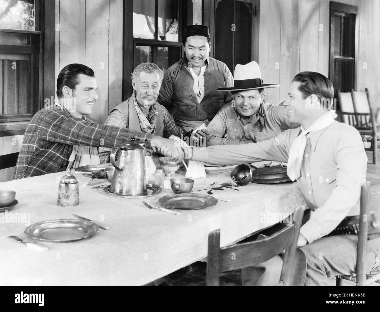 DRIFT FENCE, from left, Buster Crabbe, Chester Gan, Benny Baker, Tom ...