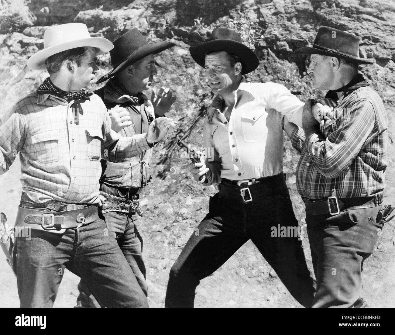 THE DRIFTER, from left: Kermit Maynard, Wally West, Buster Crabbe ...