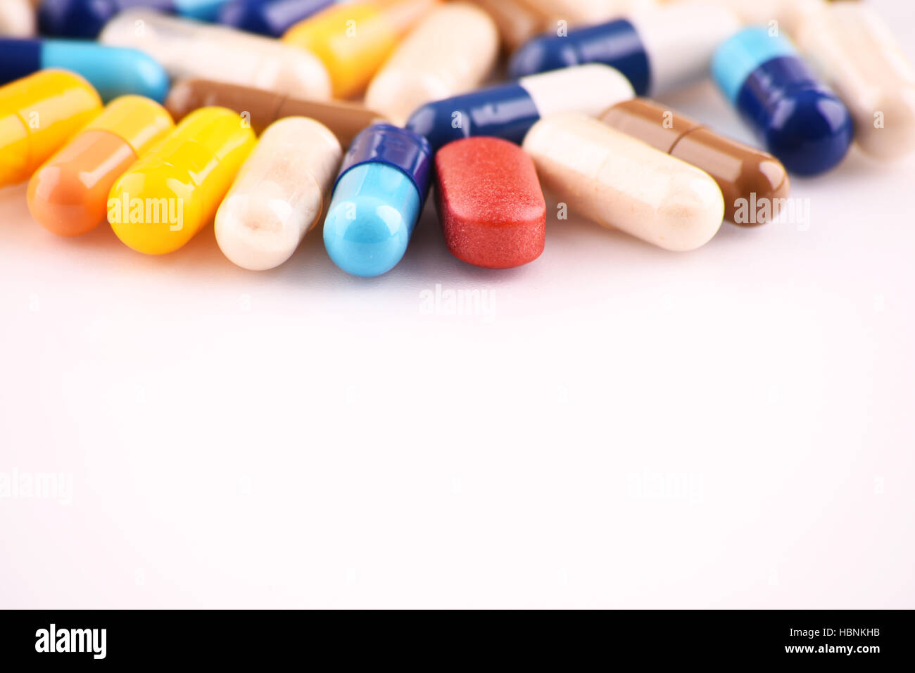 Composition with variety of drug pills Stock Photo - Alamy
